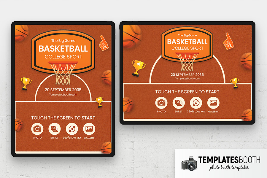College Basketball Photo Booth Template - TemplatesBooth