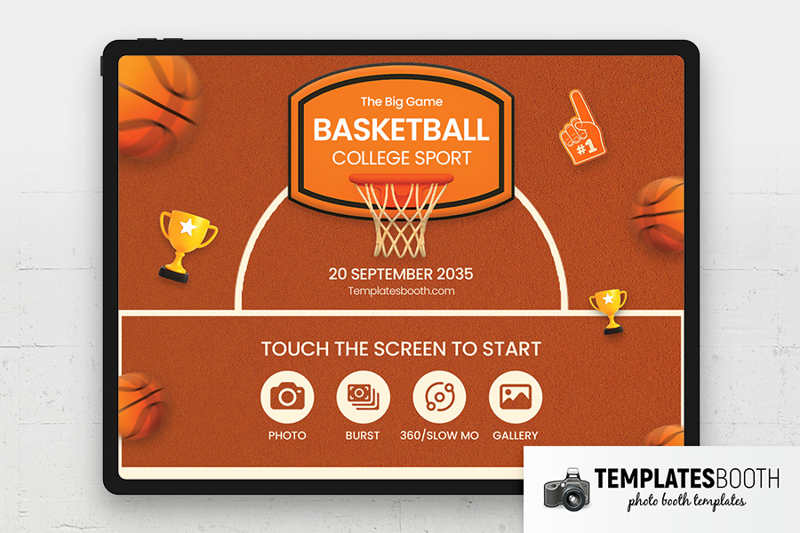 College Basketball Photo Booth Template - TemplatesBooth