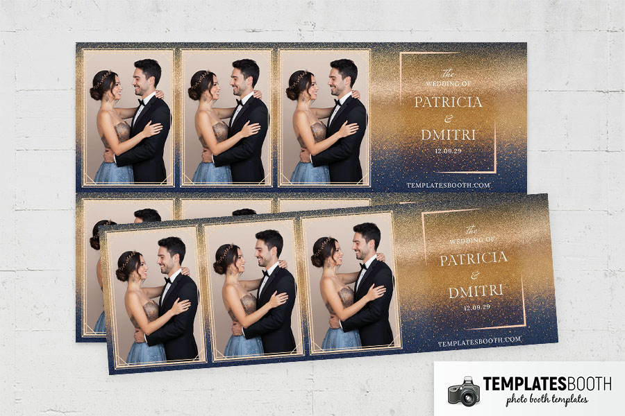 Bronze & Blue Wedding Photo Booth Template - TemplatesBooth