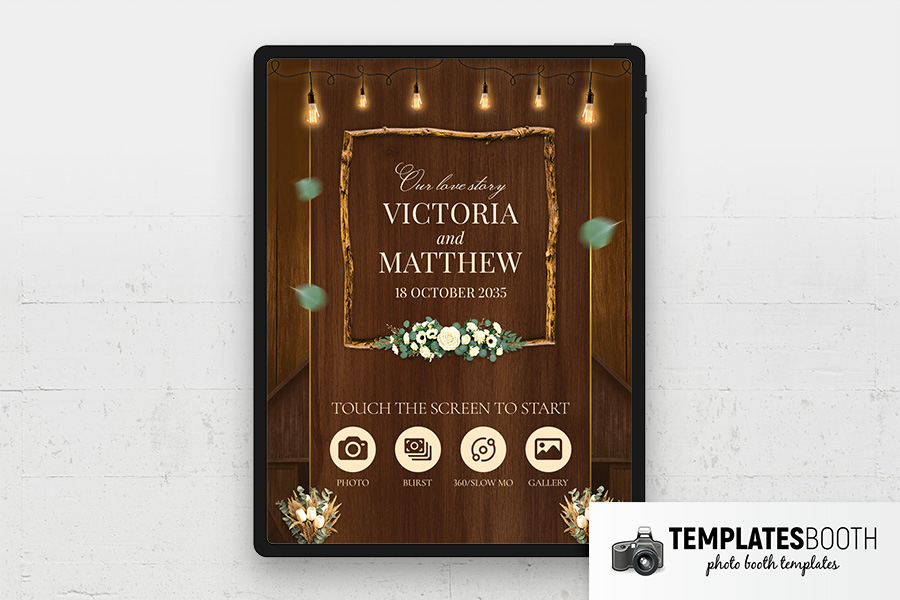 Rustic Wedding Photo Booth Template - TemplatesBooth