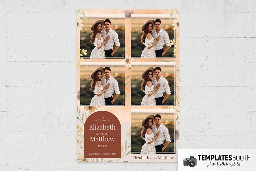 Warm Boho Wedding Photo Booth Template - TemplatesBooth
