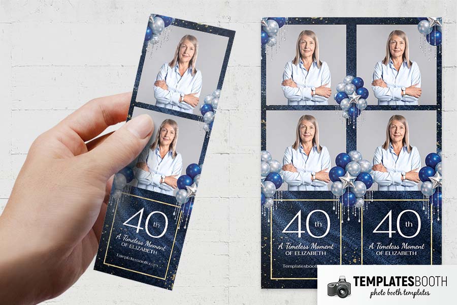 Blue Birthday Party Photo Booth Template - TemplatesBooth