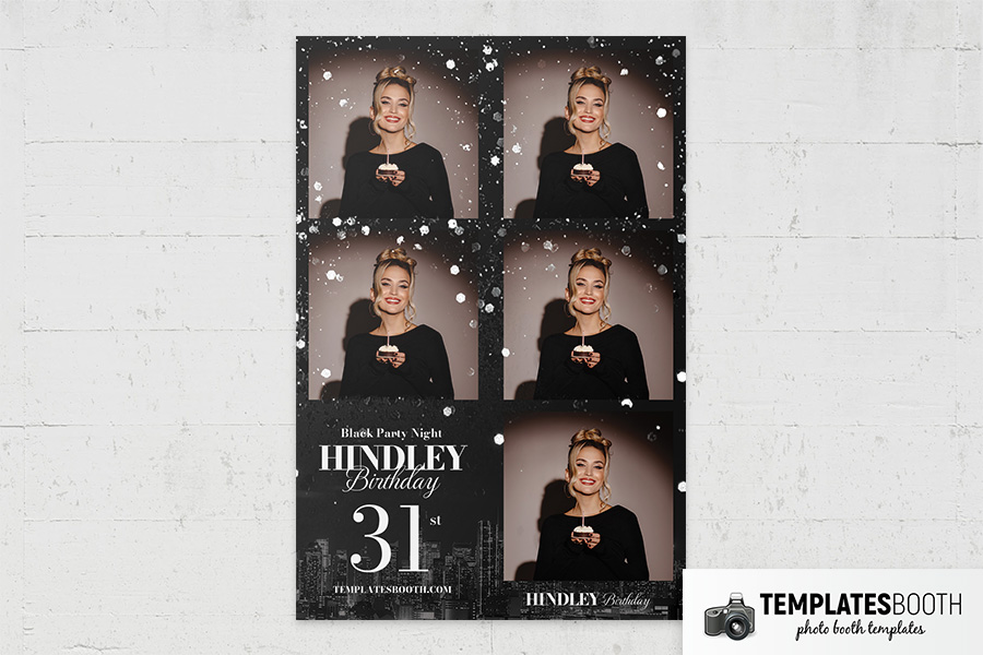 Black Birthday Photo Booth Template - TemplatesBooth