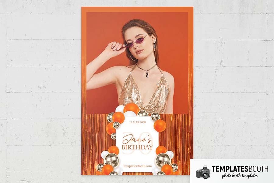 Orange Party Photo Booth Template - TemplatesBooth