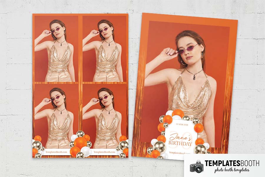Orange Party Photo Booth Template - TemplatesBooth