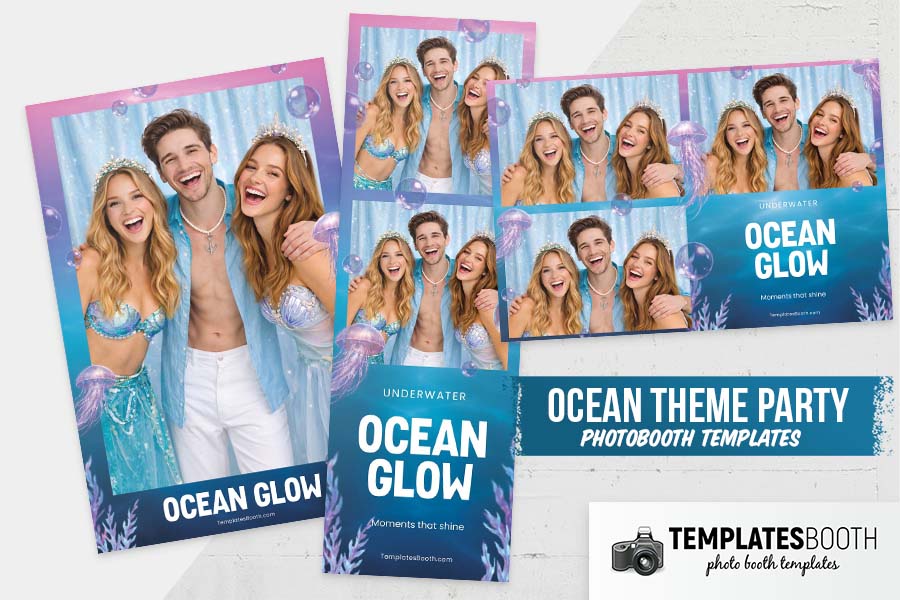 Ocean Theme Party Photo Booth Template - TemplatesBooth