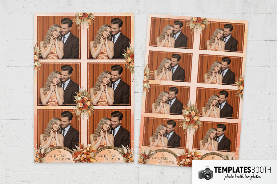 Orange Floral Party Photo Booth Template - TemplatesBooth