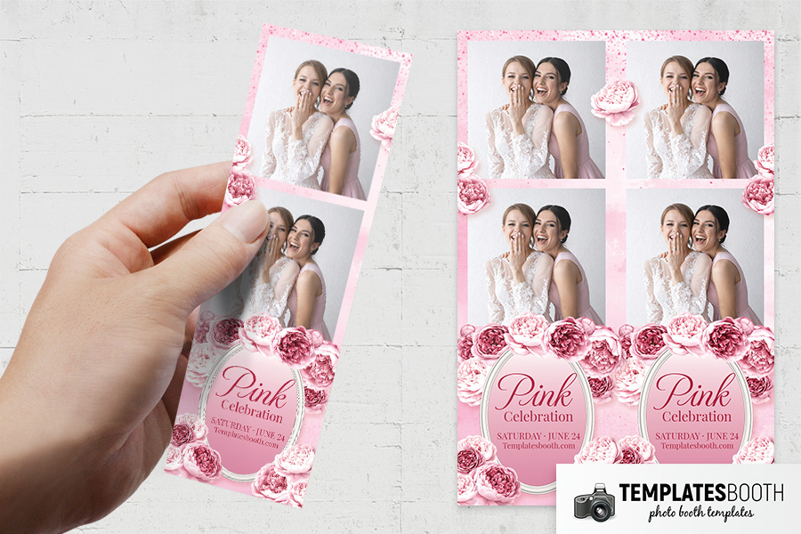 Pink Roses Photo Booth Template - TemplatesBooth