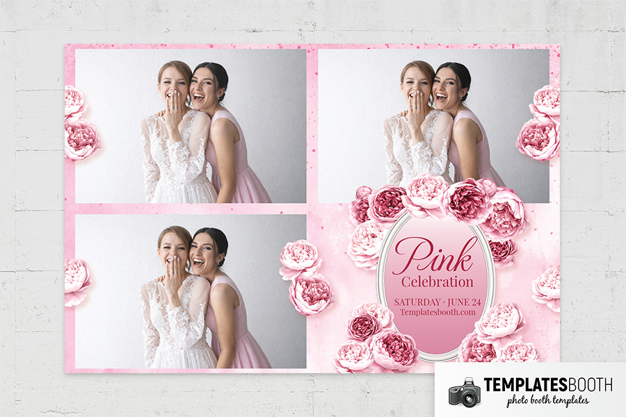 Pink Roses Photo Booth Template - TemplatesBooth