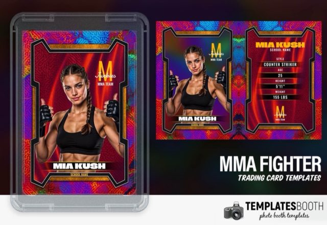 MMA Fighter Trading Card Photo Booth Template - TemplatesBooth
