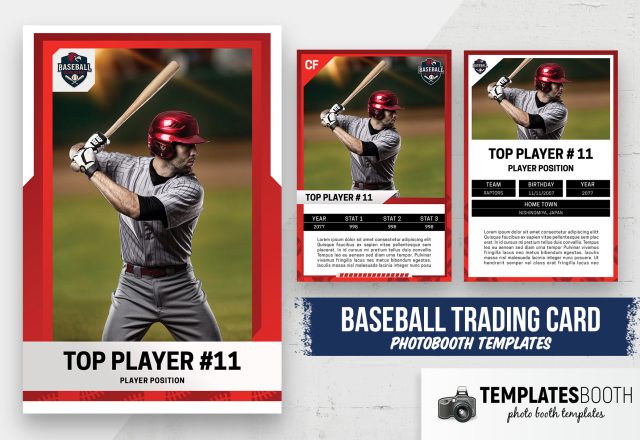 Baseball Trading Card Photo Booth Template - TemplatesBooth