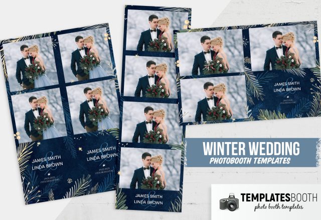 Blue Winter Wedding Photo Booth Template - TemplatesBooth