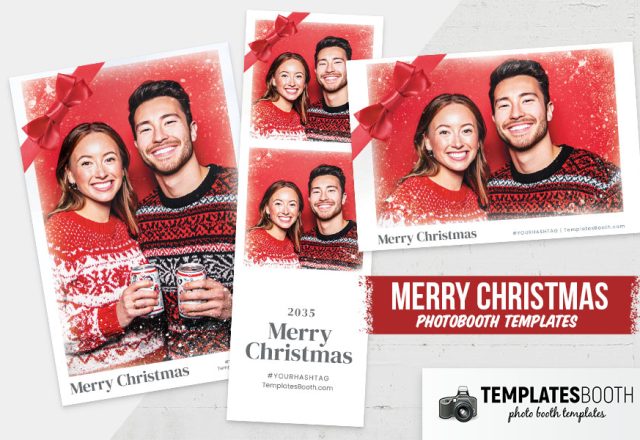 Christmas Bow Photo Booth Template - TemplatesBooth