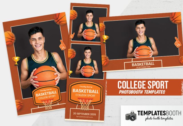 College Basketball Photo Booth Template - TemplatesBooth