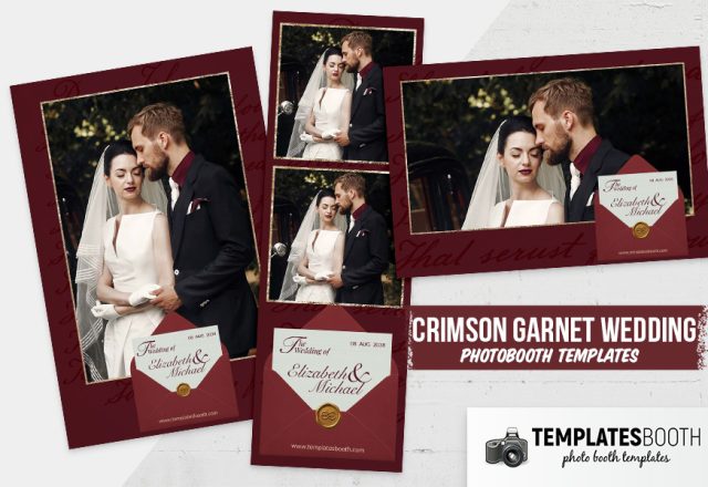 Crimson Garnet Wedding Photo Booth Template - TemplatesBooth