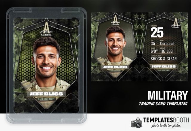 Military Trading Card Photo Booth Template - TemplatesBooth