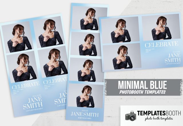 Minimal Blue Photo Booth Template - TemplatesBooth