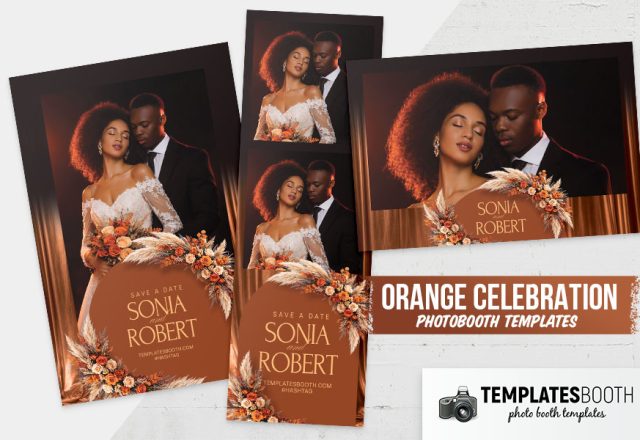 Orange Celebration Photo Booth Template - TemplatesBooth