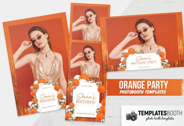 Orange Party Photo Booth Template - TemplatesBooth