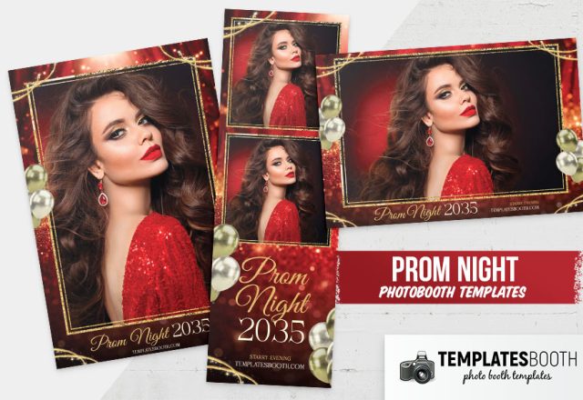 Glitter Red Prom Night Photo Booth Template - TemplatesBooth