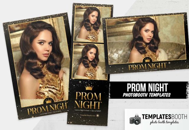 Glitter Gold Prom Night Photo Booth Template - TemplatesBooth