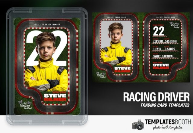 Racing Track Trading Card Photo Booth Template - TemplatesBooth