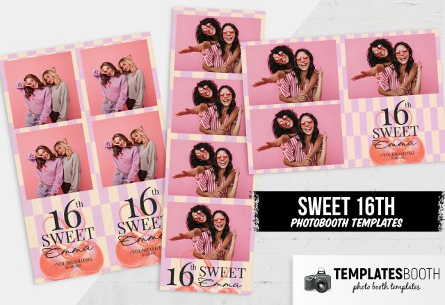 Retro Sweet 16th Photo Booth Template - TemplatesBooth