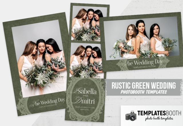Rustic Green Wedding Photo Booth Template - TemplatesBooth