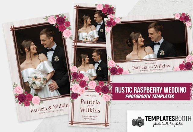 Rustic Raspberry Flowers Photo Booth Template - TemplatesBooth