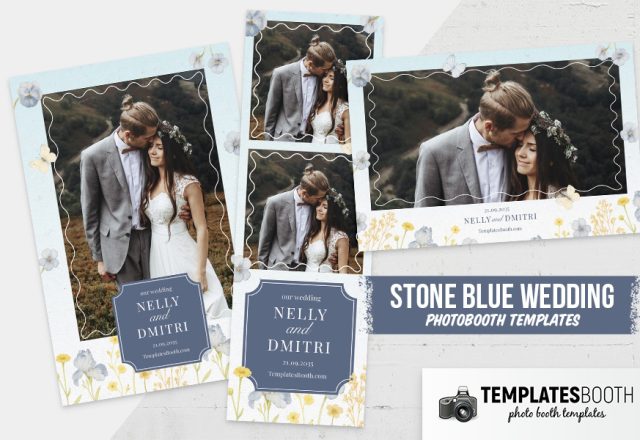 Stone Blue Wedding Photo Booth Template - TemplatesBooth