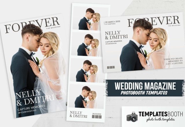 Typographic Wedding Magazine Photo Booth Template - TemplatesBooth
