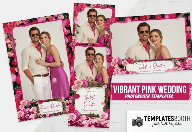 Vibrant Pink Wedding Photo Booth Template - TemplatesBooth