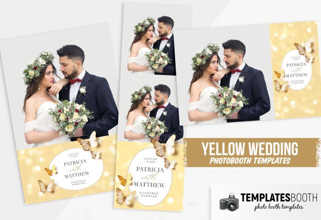 Yellow Butterflies Photo Booth Template - TemplatesBooth